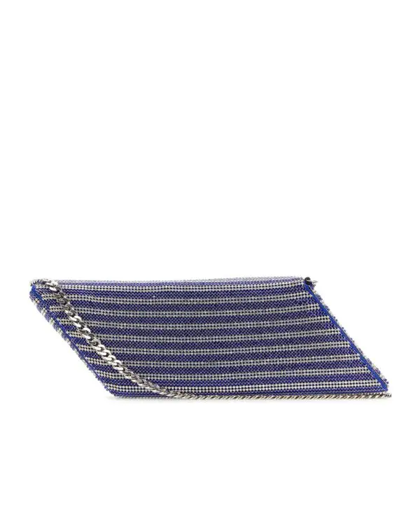 Kara Embellished Parallelogram Clutch Bag - Gray