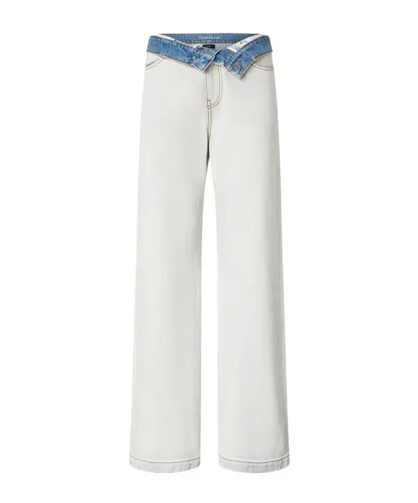 Pinko Wanda Wide-leg Jeans With Rolled Hem