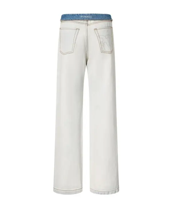 Pinko Wanda Wide-leg Jeans With Rolled Hem