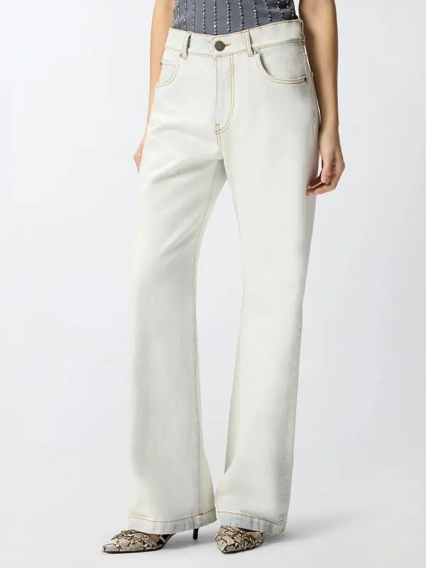 Pinko Wanda Wide-leg Jeans With Rolled Hem
