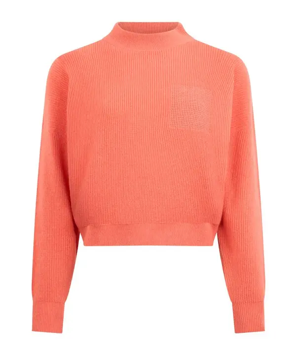 Peserico Cropped High Neck Knitted Sweater - Pink