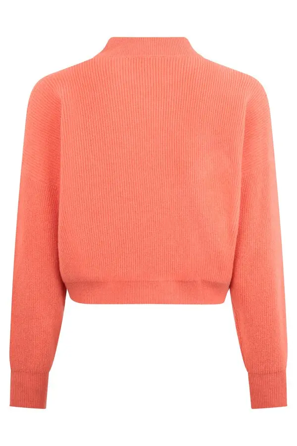 Peserico Cropped High Neck Knitted Sweater - Pink