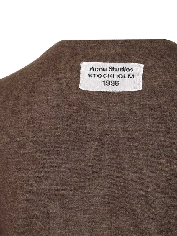 Acne Studios Logo Patch Crewneck Jumper - Walnut Brown