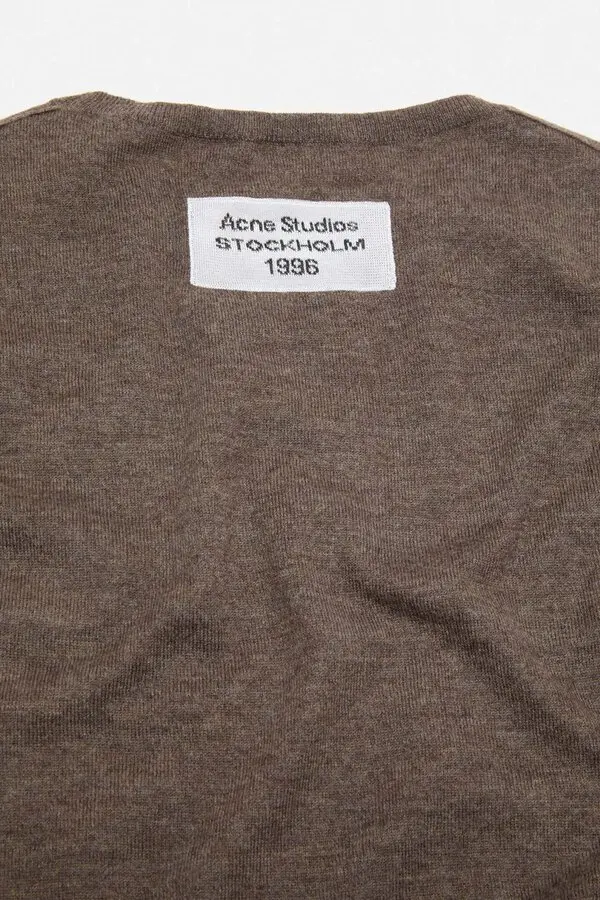 Acne Studios Logo Patch Crewneck Jumper - Walnut Brown