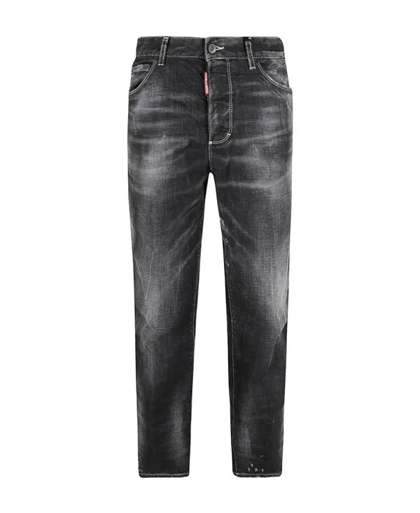 Dsquared2 Crease-effect Logo Patch Cropped Jeans