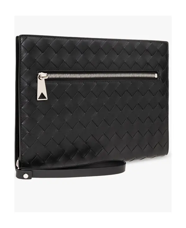 Bottega Veneta Intrecciato Small Clutch Bag - Black