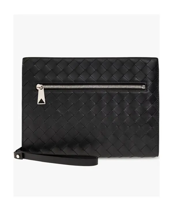 Bottega Veneta Intrecciato Small Clutch Bag - Black