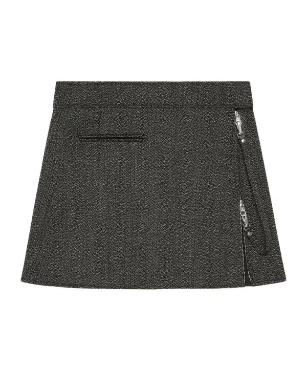 COURREGES Zipped Caviar Mini Skirt - Black