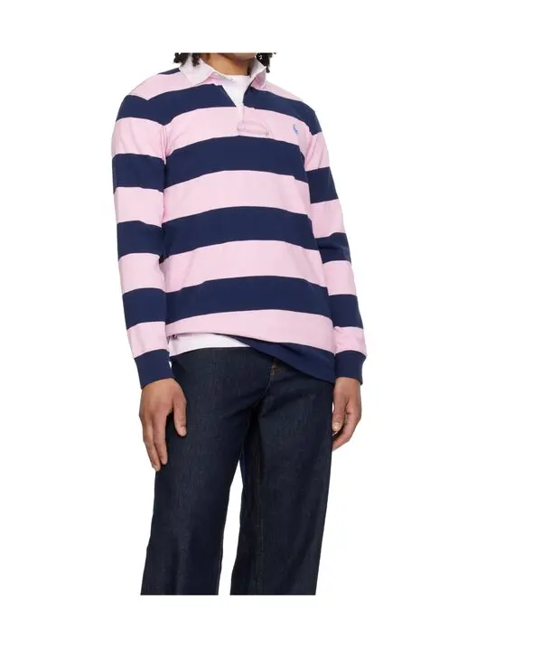 Polo Ralph Lauren Long-sleeve Striped Polo Shirt - Pink