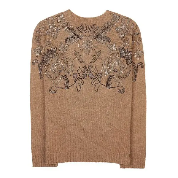 Max Mara Rhinestone Embellished Wool And Cashmere Sweater