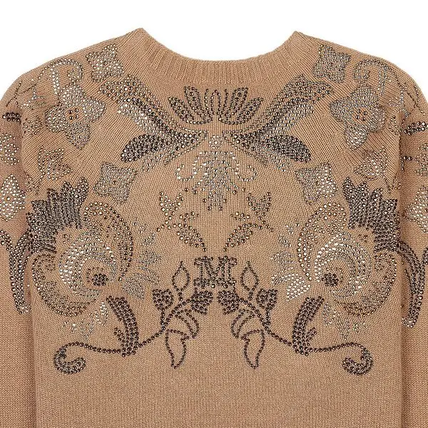 Max Mara Rhinestone Embellished Wool And Cashmere Sweater