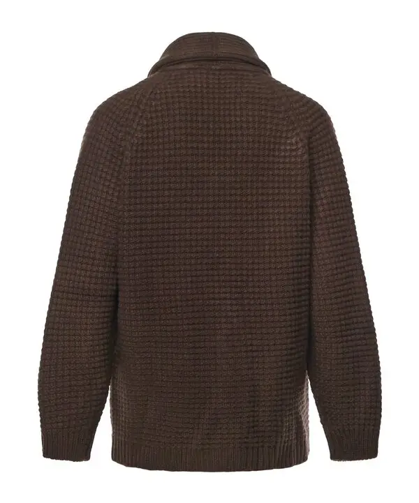 Eleventy Buttoned V-neck Knitwear With Patch Pockets