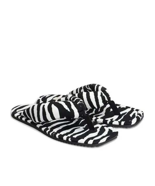 Attico Zebra Print Padded Thong Flats