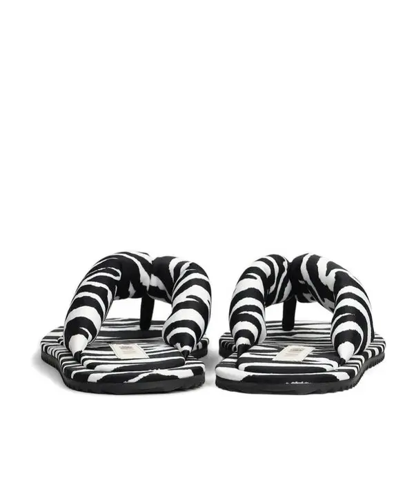 Attico Zebra Print Padded Thong Flats