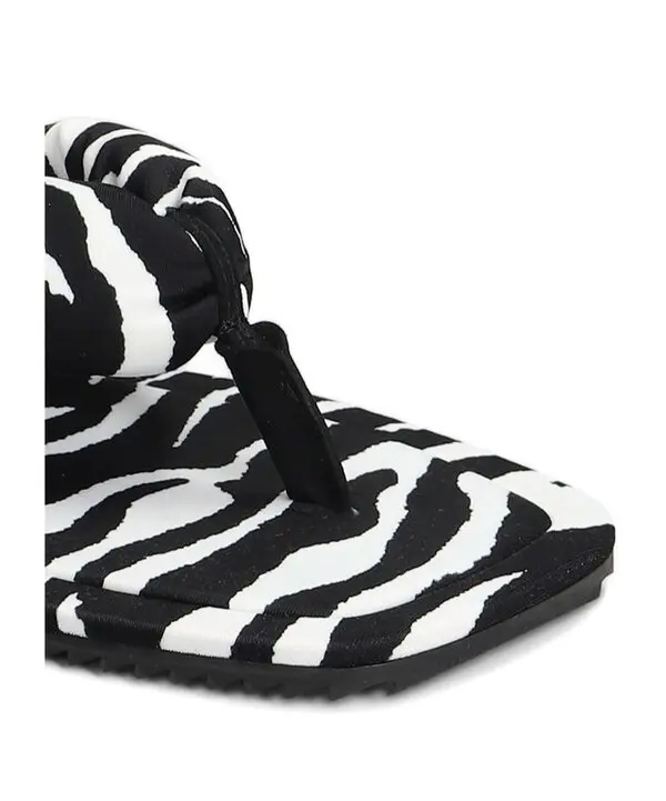 Attico Zebra Print Padded Thong Flats