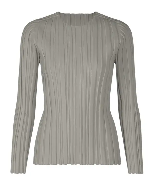 PLEATS PLEASE BY ISSEY MIYAKE Ribbed Knit Crew Neck Top
