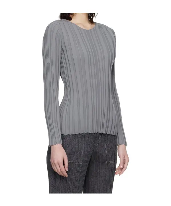 PLEATS PLEASE BY ISSEY MIYAKE Ribbed Knit Crew Neck Top