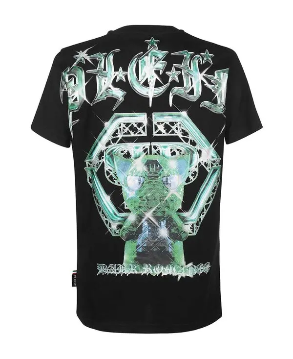 Philipp Plein Graphic Printed Crewneck T-shirt - Black
