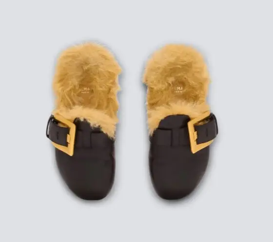 Balmain Buckle-detail Leather Mules