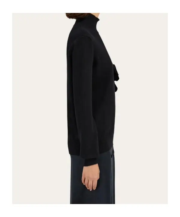 FERRAGAMO Flower Embellished Turtleneck Jumper