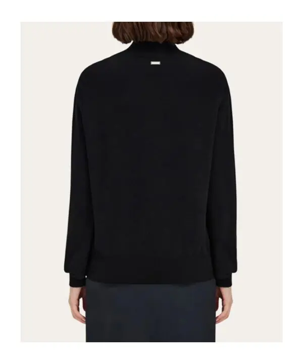 FERRAGAMO Flower Embellished Turtleneck Jumper