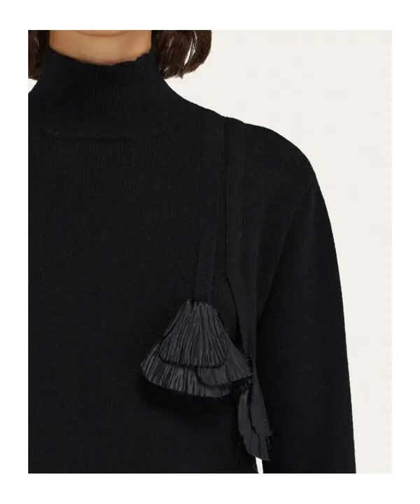 FERRAGAMO Flower Embellished Turtleneck Jumper