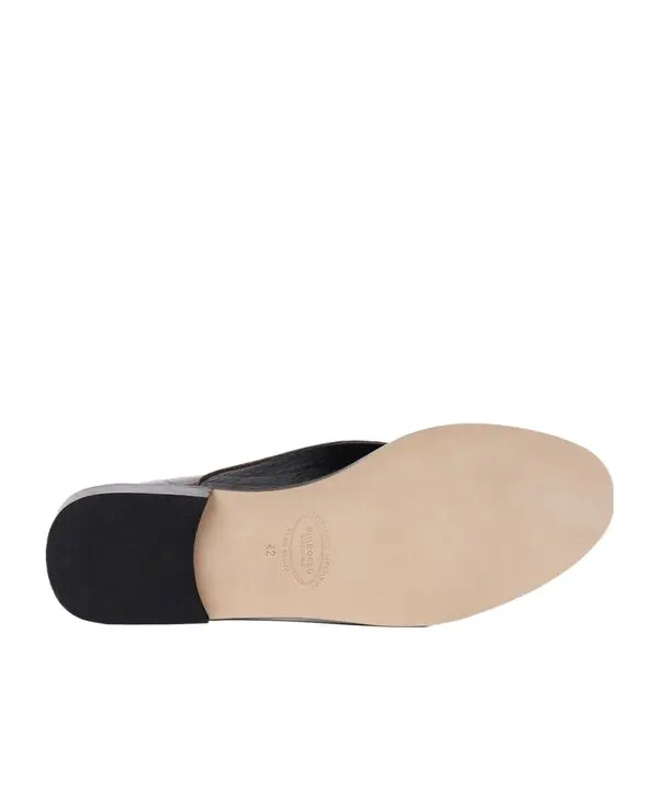 SCAROSSO Eros Croc Effect Slip-on Sandals - Black