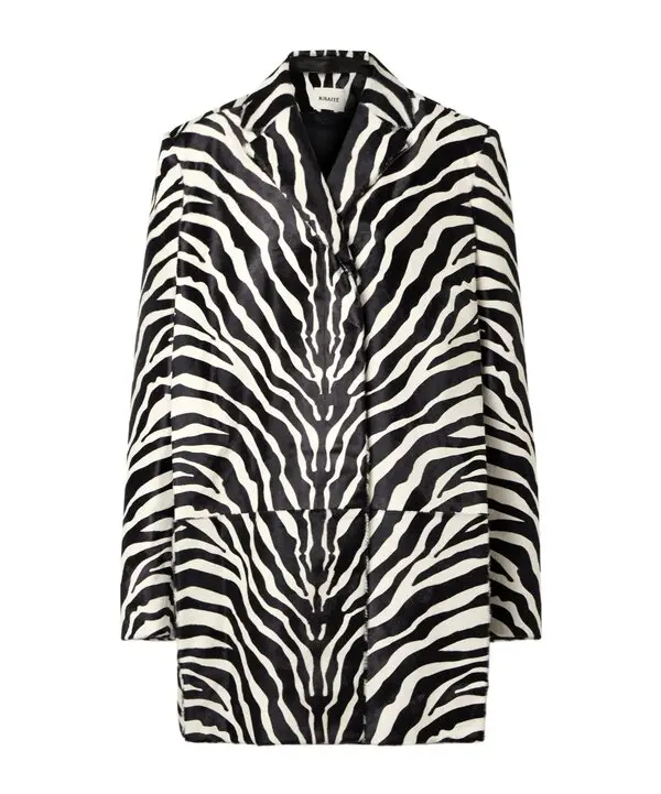 Khaite Zebra-print Calf Hair Patchwork Coat