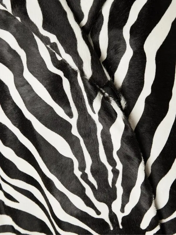 Khaite Zebra-print Calf Hair Patchwork Coat