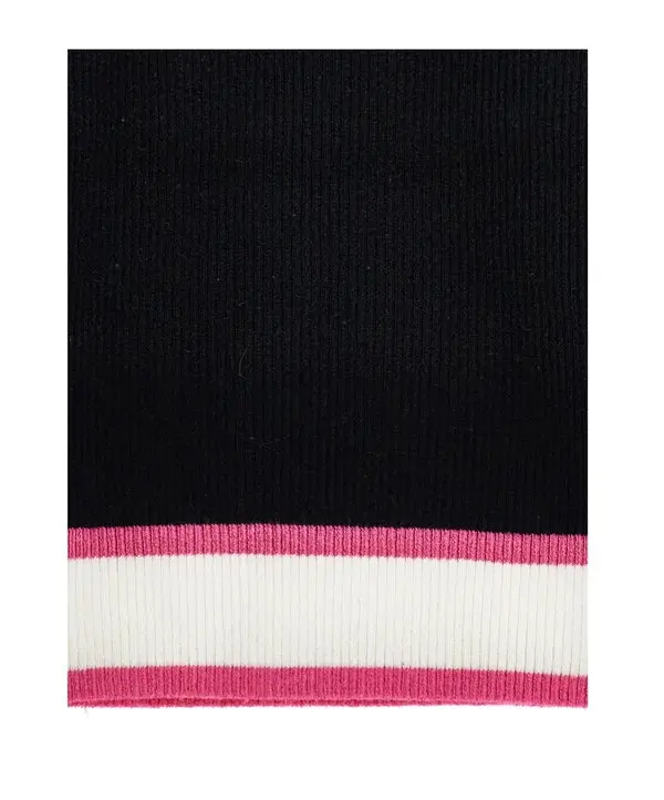 Monnalisa Ribbed-knit High Neck T-shirt With Contrast Trim