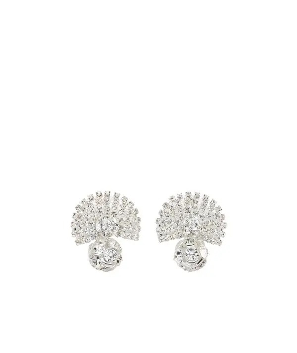 Magda Butrym Fan-shaped Crystal Embellished Earrings - Silver