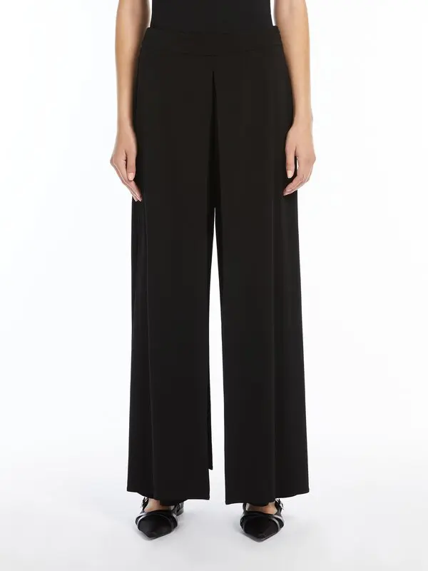 Max Mara Viscose Crêpe Jersey Wide-leg Trousers