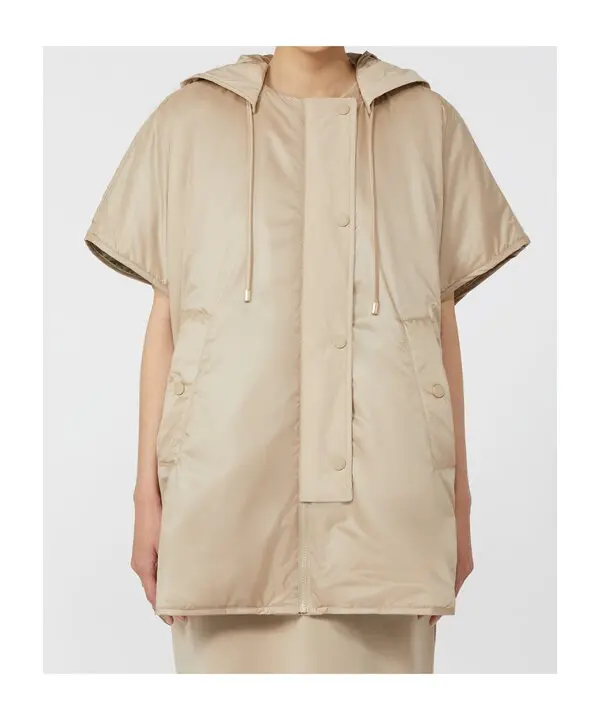 Max Mara Reversible Water-repellent Canvas Cape With Hood