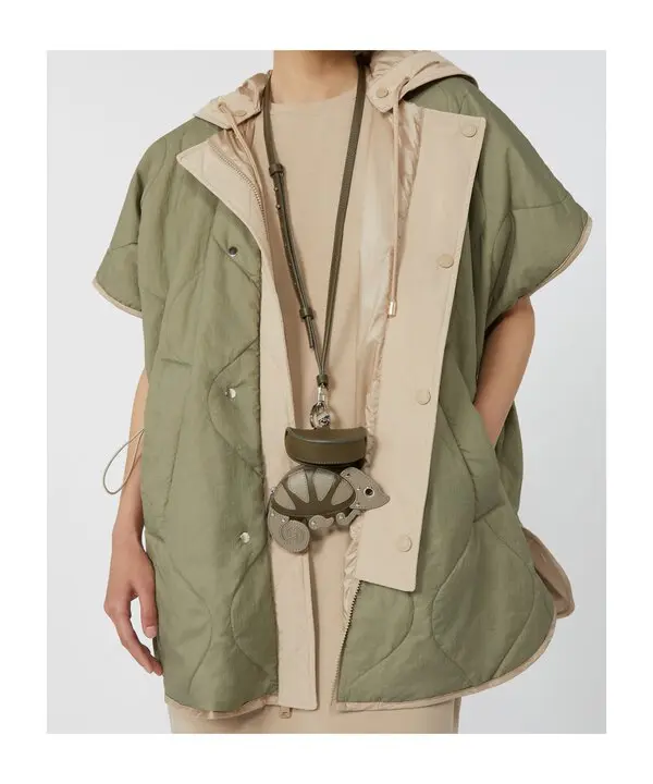 Max Mara Reversible Water-repellent Canvas Cape With Hood