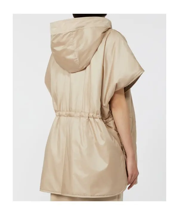 Max Mara Reversible Water-repellent Canvas Cape With Hood