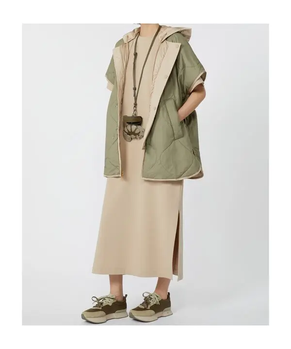 Max Mara Reversible Water-repellent Canvas Cape With Hood
