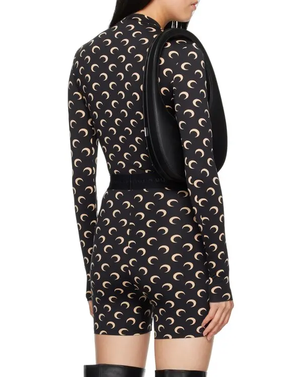 MARINE SERRE Crescent Print Turtleneck Long-sleeve Top