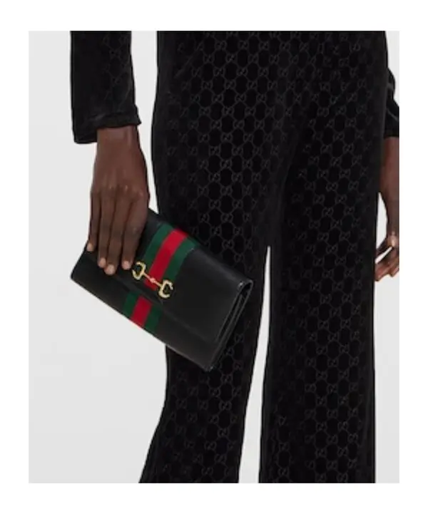 Gucci Strapped Horsebit Web Wallet