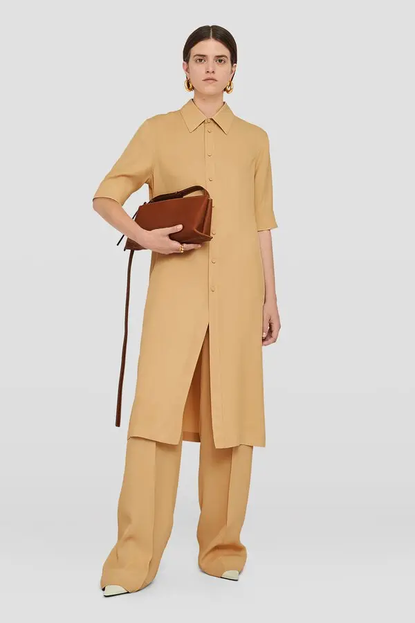 JIL SANDER High-waisted Wide-leg Trousers With Pleats