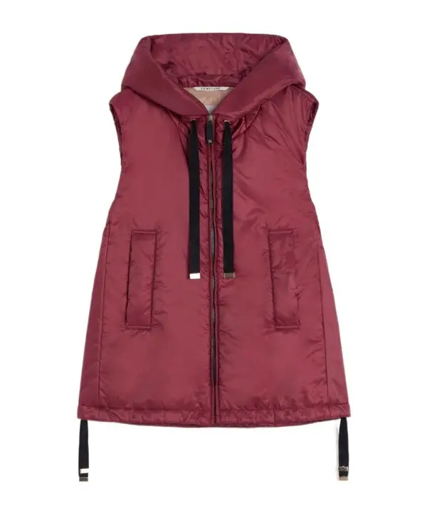 Max Mara Greeno Zip-up Hooded Gilet - Red