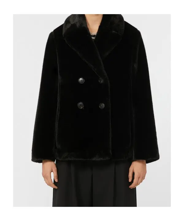 Max Mara Laura Faux Fur Double-breasted Cropped Jacket