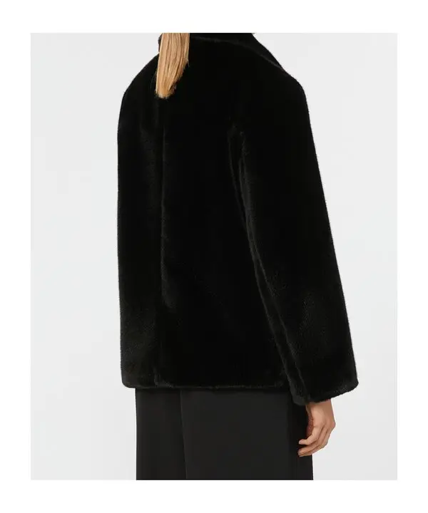 Max Mara Laura Faux Fur Double-breasted Cropped Jacket