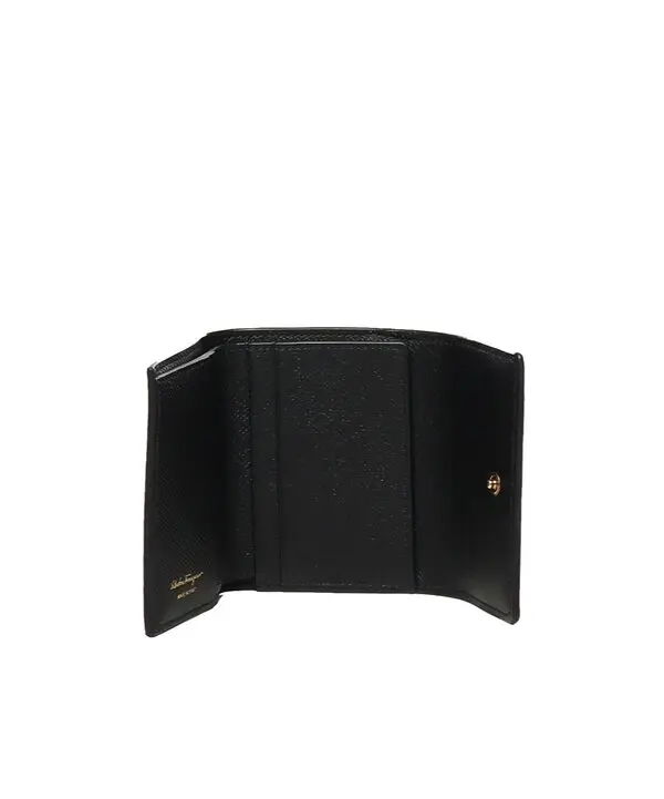 FERRAGAMO Gancini Plaque Tri-fold Wallet