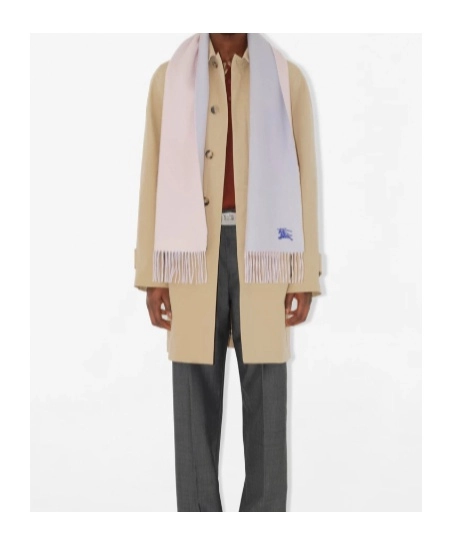 Burberry Logo Detailed Fringed Edge Scarf