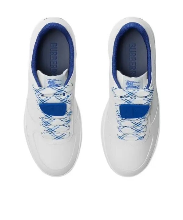 Burberry Round Toe Low Top Sneakers With Equestrian Knight Logo