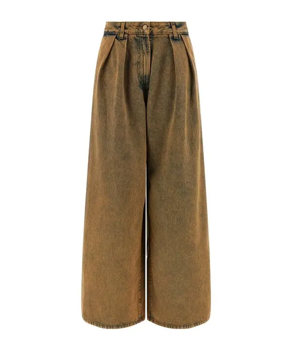 Alanui Wide Leg Pleated Trousers - Multicolor
