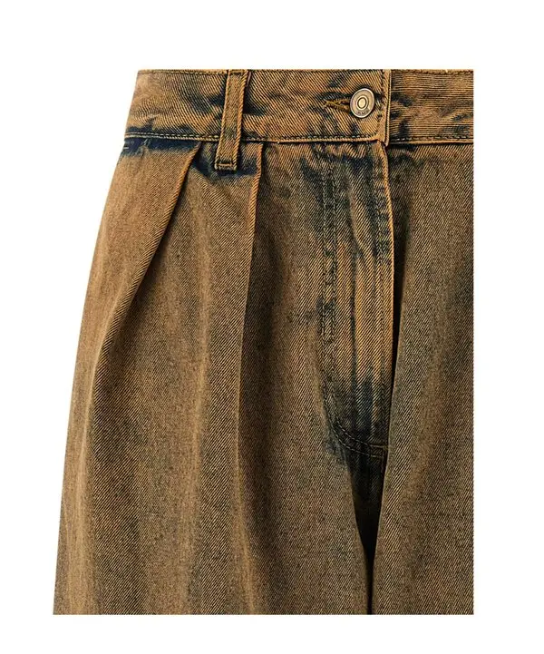Alanui Wide Leg Pleated Trousers - Multicolor