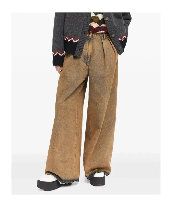 Alanui Wide Leg Pleated Trousers - Multicolor