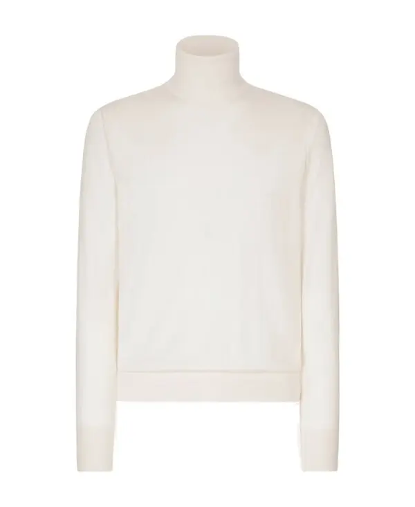 Dolce & Gabbana Roll Neck Long Sleeve Jumper - White