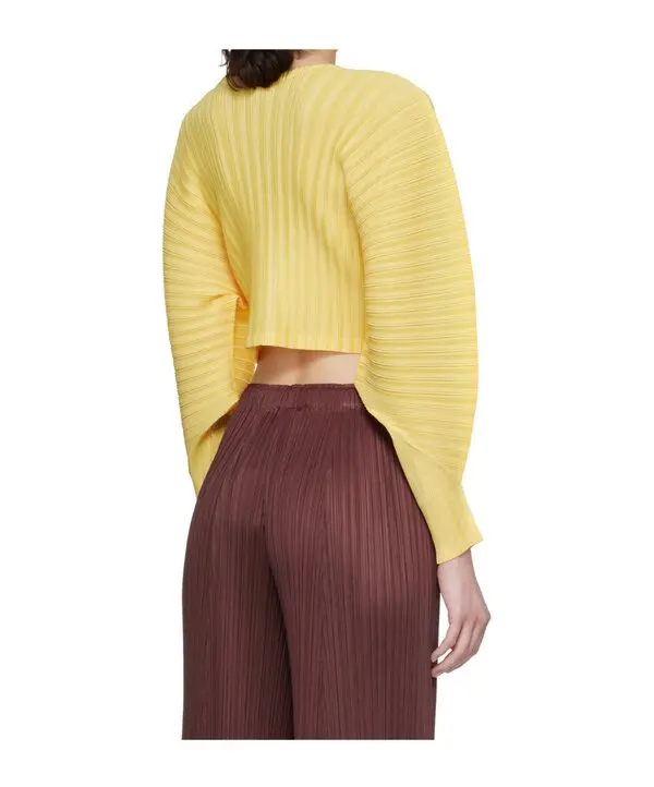 PLEATS PLEASE BY ISSEY MIYAKE Cropped Batwing Sleeve Cardigan